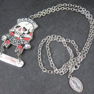 Ed Hardy | Jewelry | Ed Hardy Death Or Glory Skull Necklace | Poshmark